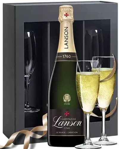Lanson Champagne Gift Set with Glasses – Next Day Delivery UK