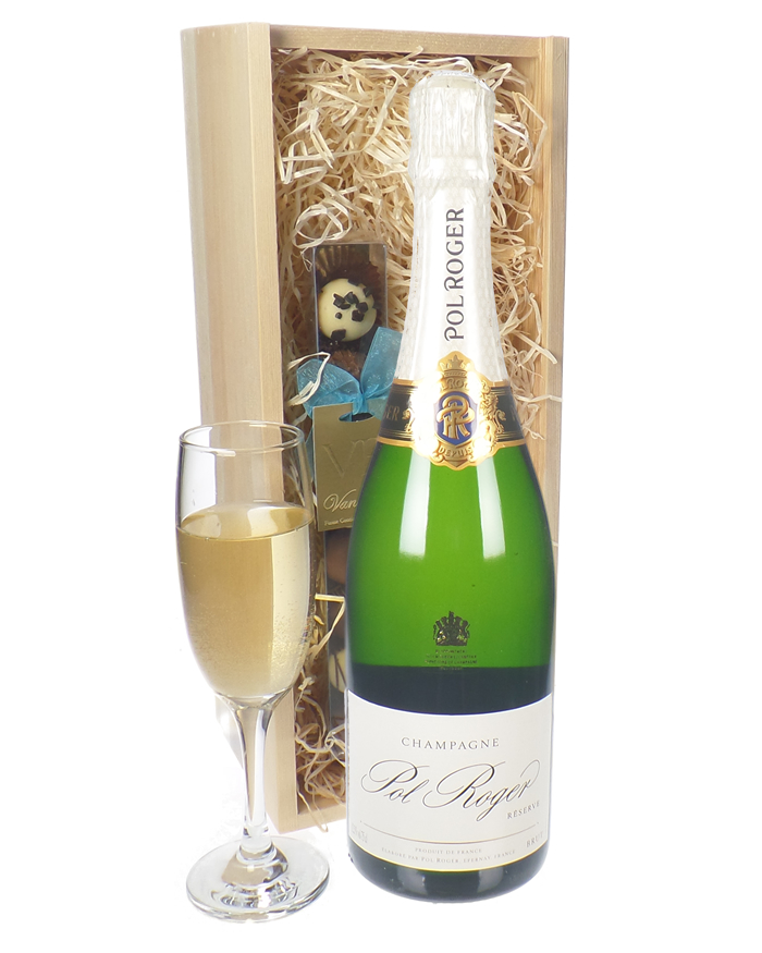 Pol Roger Champagne and Chocolates Gift Set - Next Day Delivery UK