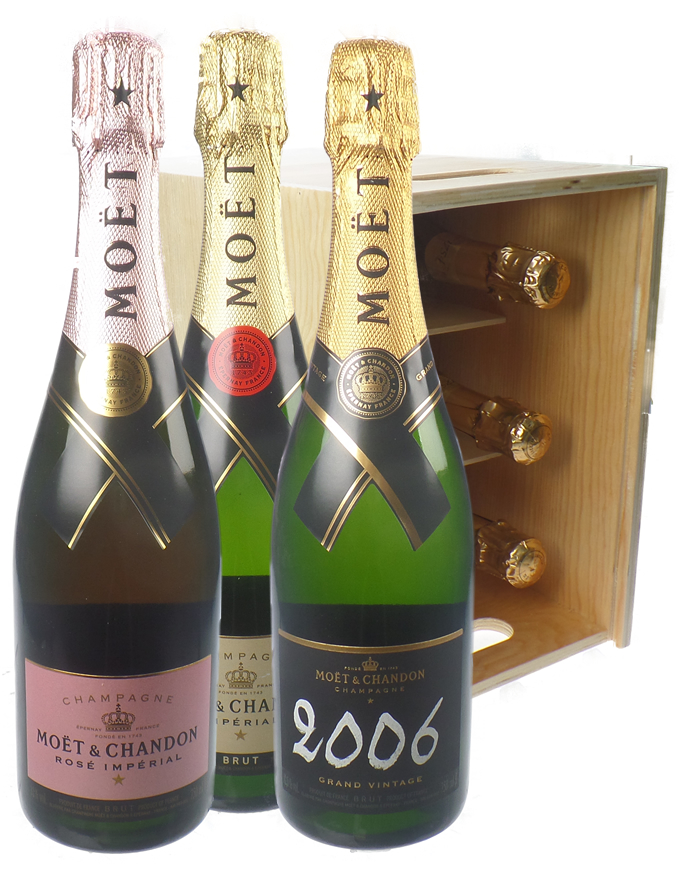 🥂 The Moet Collection Champagne Six Bottle Wooden Crate