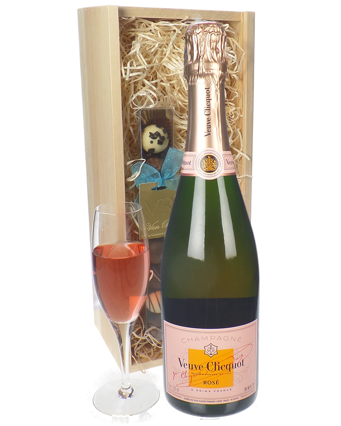 Veuve Clicquot Rose Champagne and Chocolates Gift Set - Next Day ...