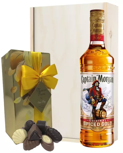 Captain Morgan Spiced Rum And Chocolates Gift Set - Next Day Delivery UK