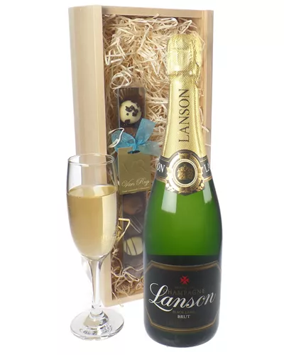 Lanson Champagne and Chocolates Gift Set - Next Day Delivery UK