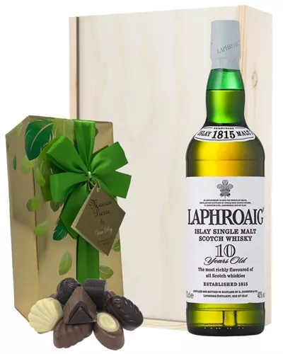 Laphroaig Whisky and Chocolates Gift Set - Next Day Delivery UK